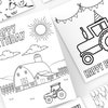 Tractor Coloring Pages Tractor Birthday Theme Party Favor Coloring ...