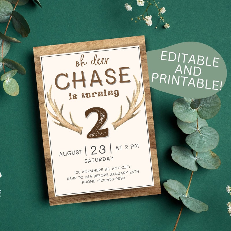 Deer Invitation - Etsy