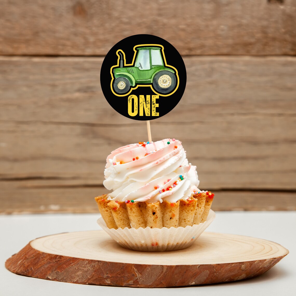 EDITABLE Tractor Cupcake Toppers | Farm Cupcake Toppers | Custom ...