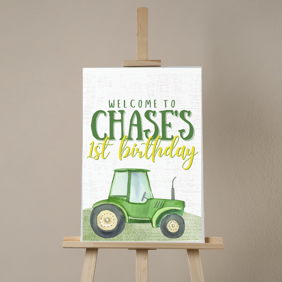 Editable Tractor Welcome Sign Canva Template Farmer Party Theme ...