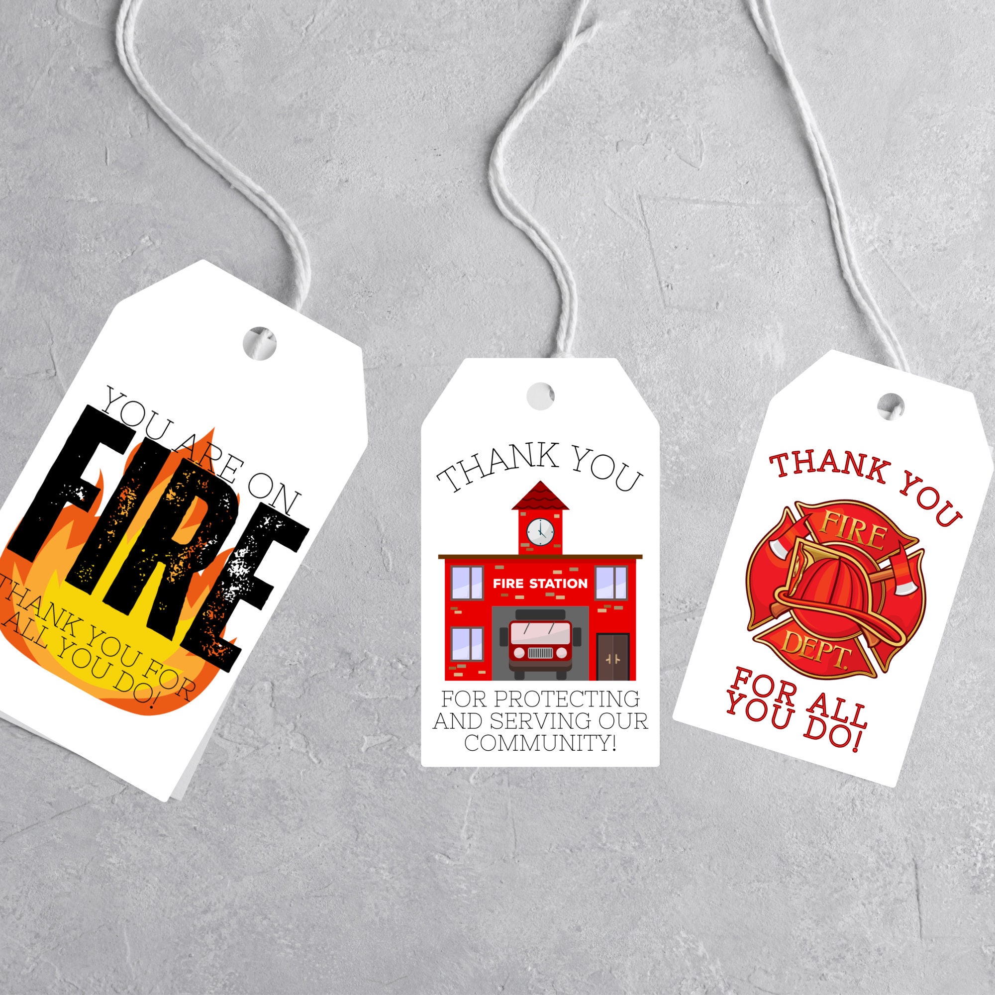 Firefighter Appreciation Tags | Firefighter Thank You Tags | Printable ...