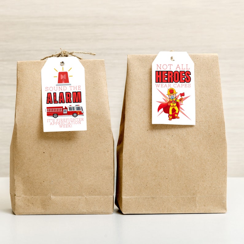 Firefighter Appreciation Tags | Firefighter Thank You Tags | Printable ...