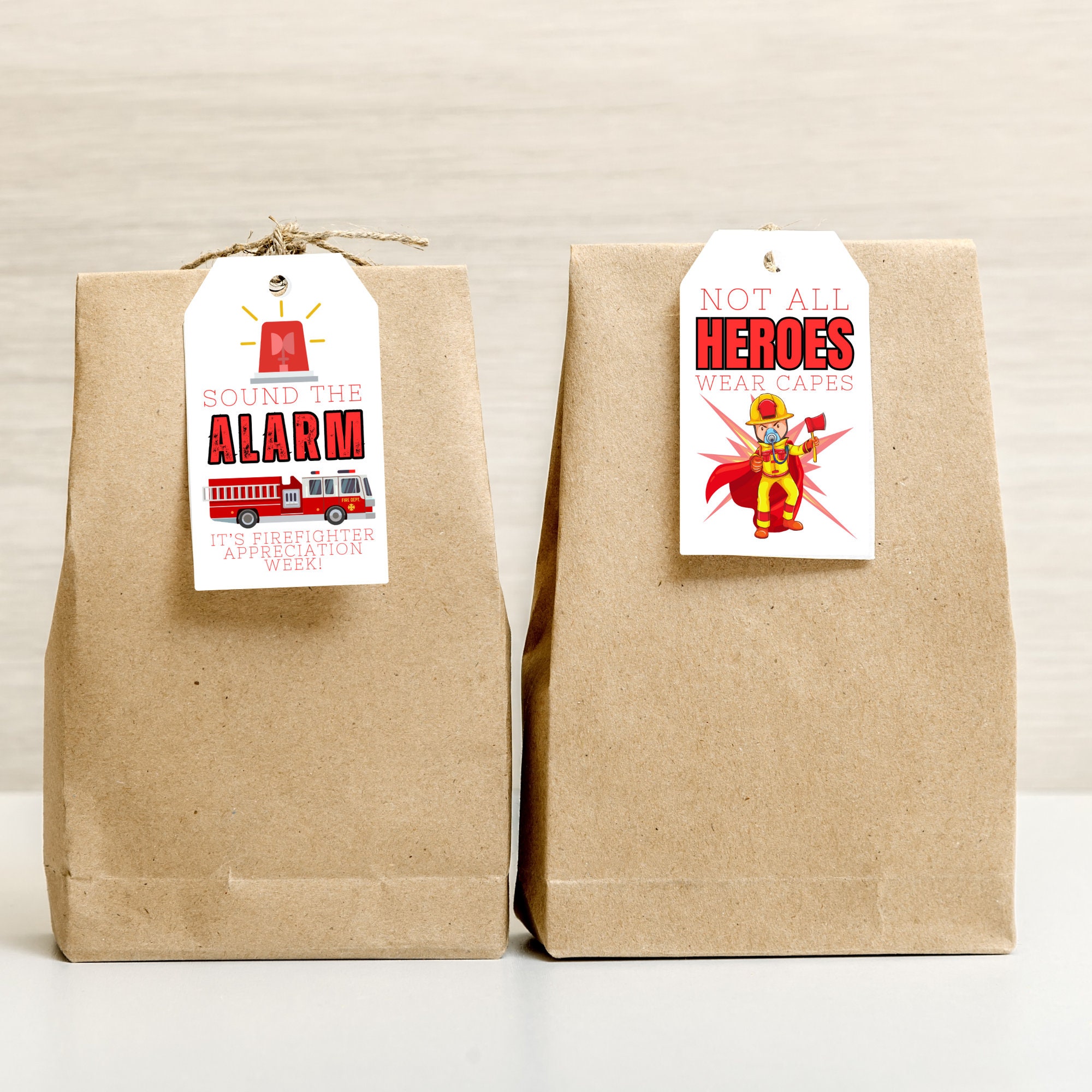 Firefighter Appreciation Tags | Firefighter Thank You Tags | Printable ...