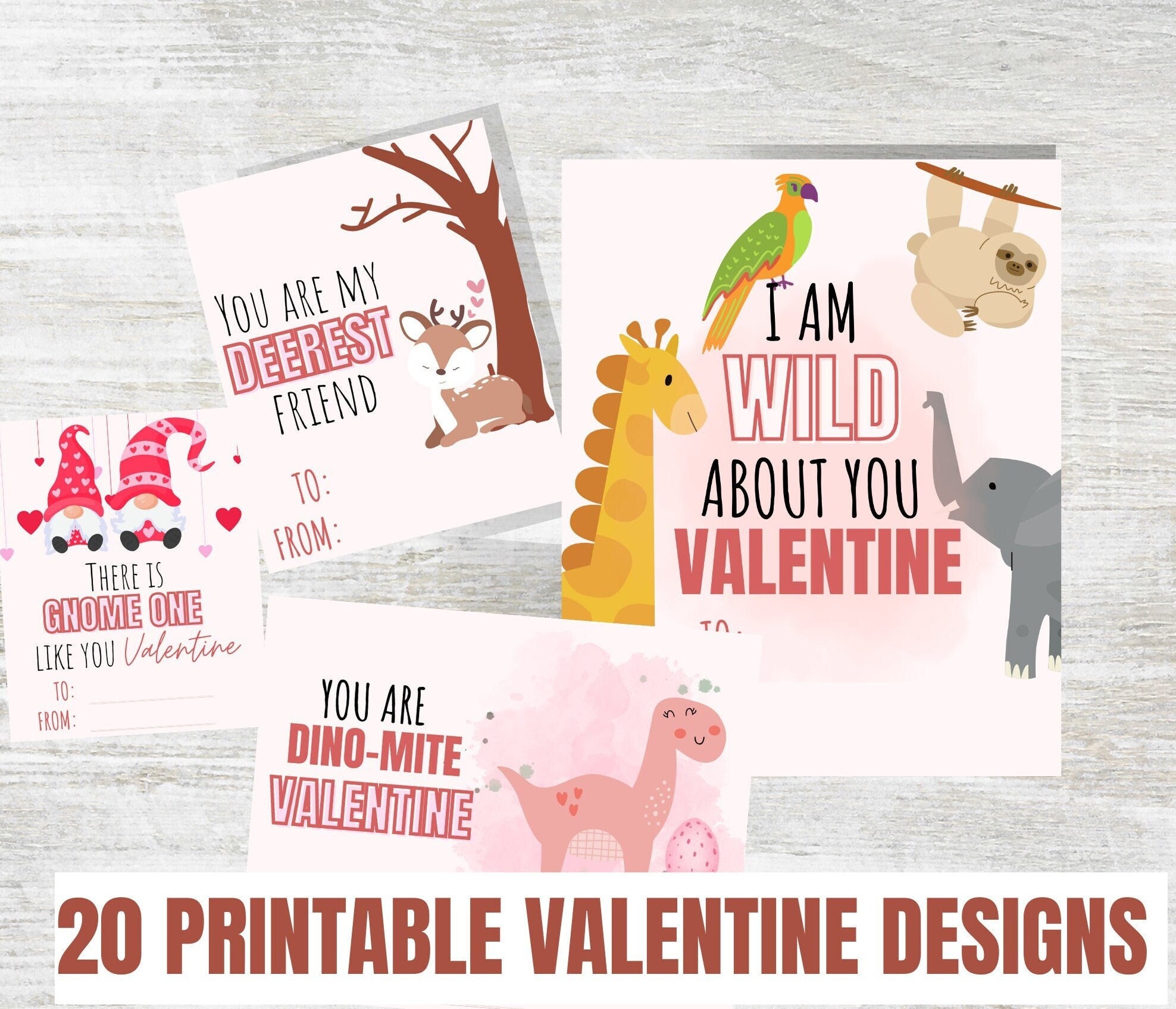 Classroom Valentine Cards | Printable PDF Valentines |valentine SVG ...