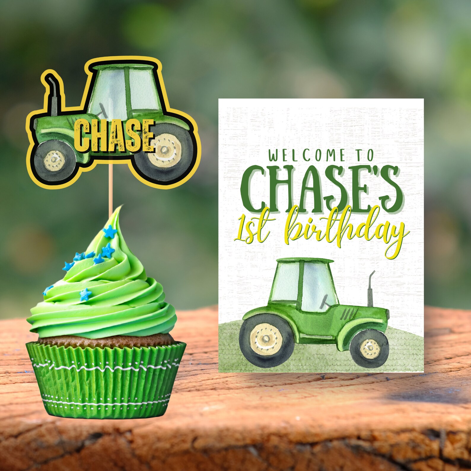 EDITABLE Tractor Cupcake Toppers | Farm Cupcake Toppers | Custom ...