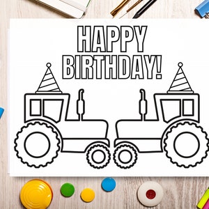 Farm Birthday Coloring Page Bundle, Birthday Coloring Page Bundle ...