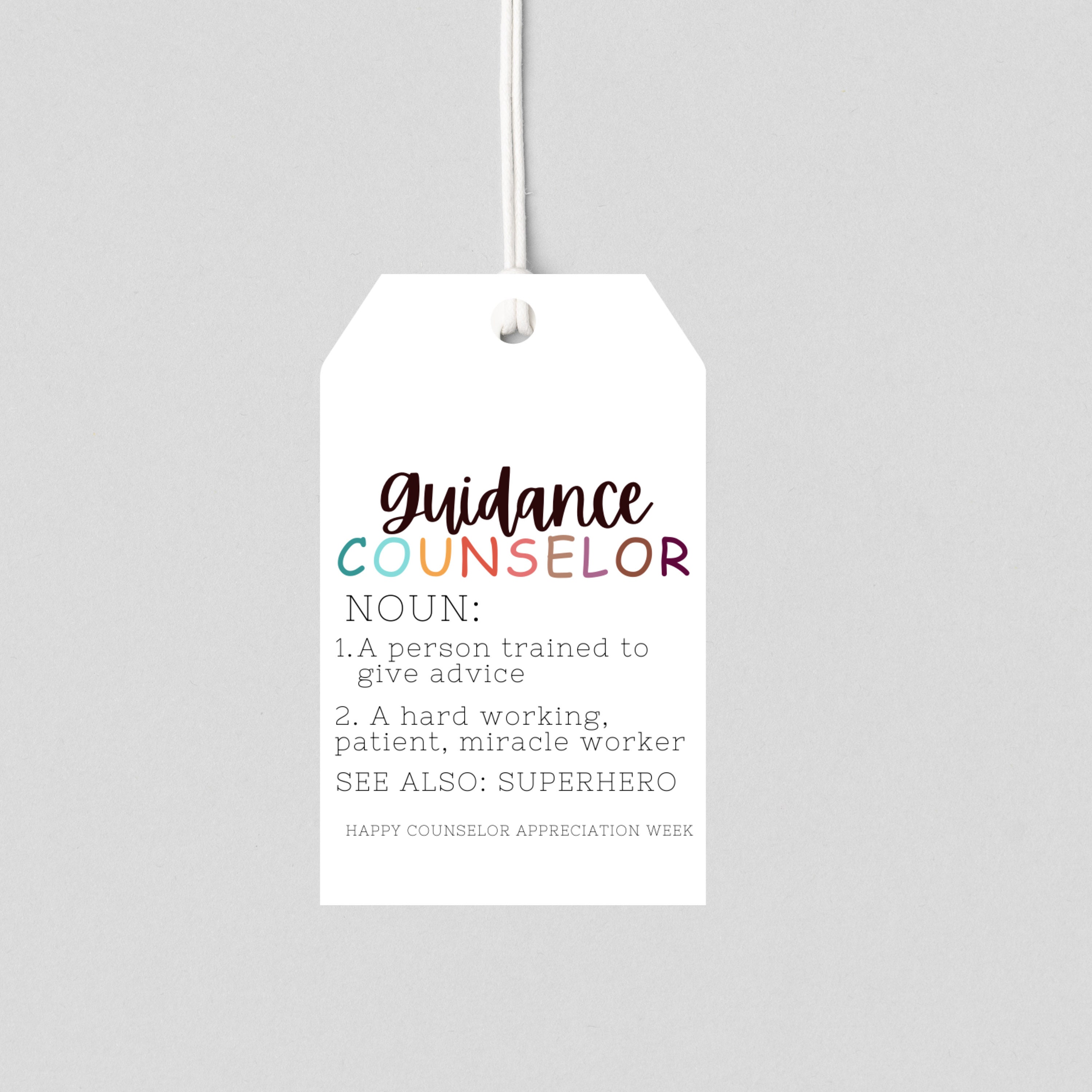 Counselor Appreciation Tags | Guidance Counselor Thank You Tags ...