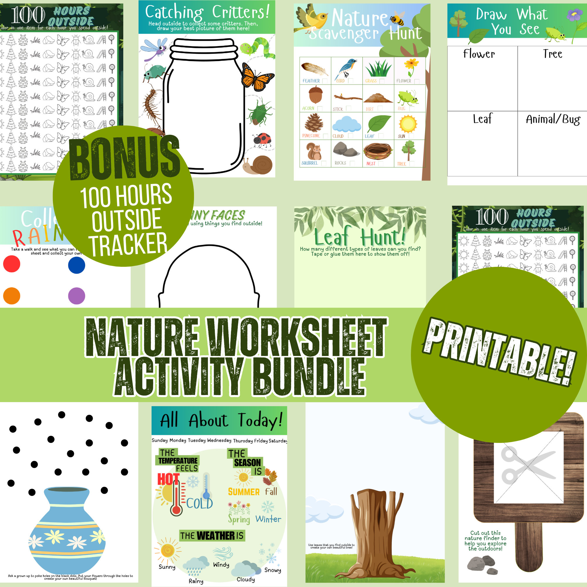 Outdoor Activity Worksheets | Printable Outdoor Activity | Outdoor ...