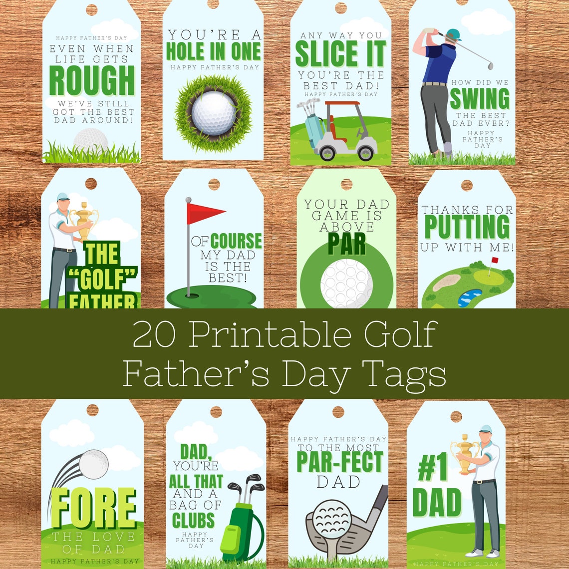 Golf Father's Day Tags | Printable Father's Day Tags | Father's Day ...