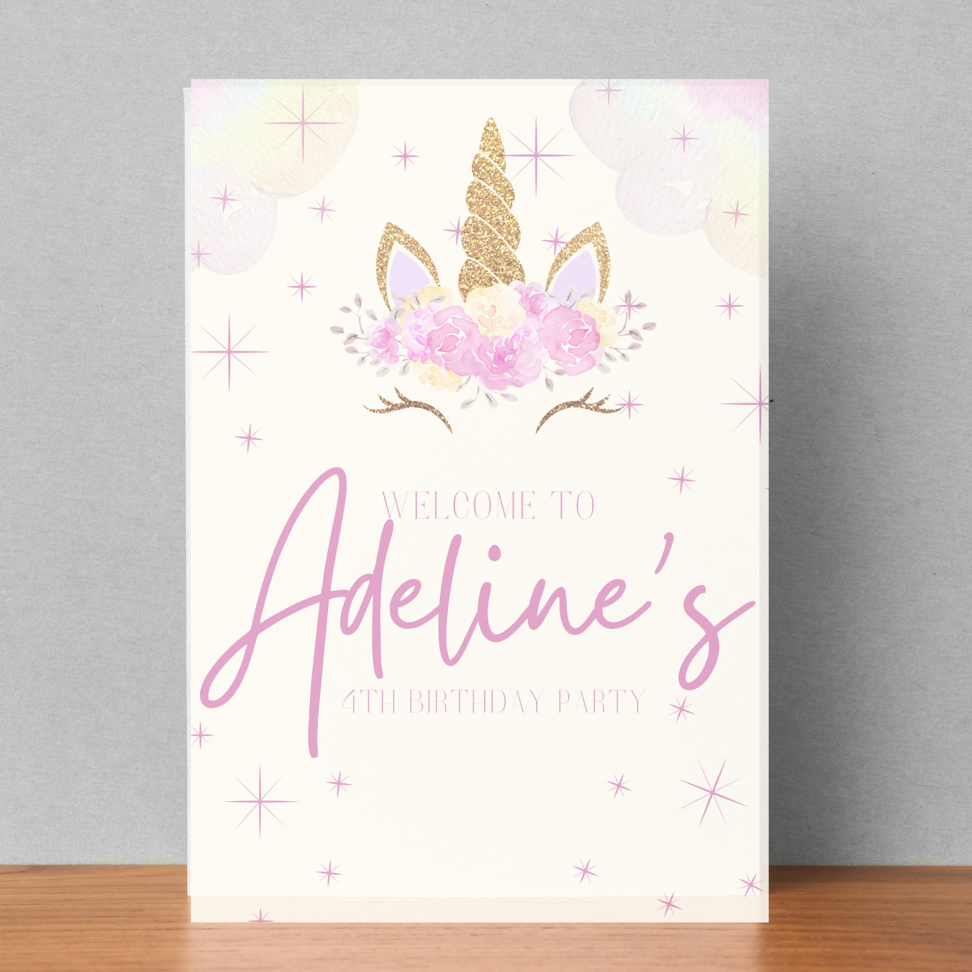 Editable Unicorn Invitation | Unicorn Welcome Sign | Unicorn Birthday ...