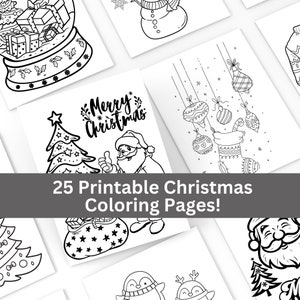 Christmas Coloring Page Bundle, Holiday Coloring Page Bundle, Printable ...