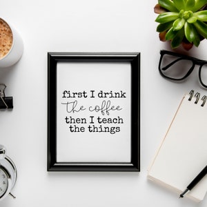 Teacher Coffee Digital Download Bundle | PNG, JPG, SVG, Pdf | Teacher ...