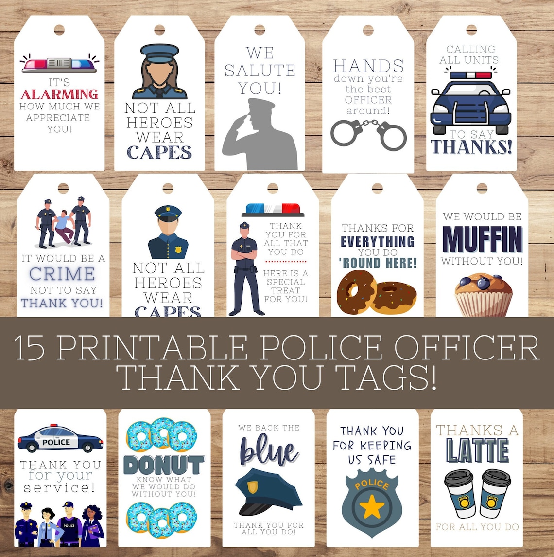 Police Officer Appreciation Tags Police Thank You Tags Printable Thank ...