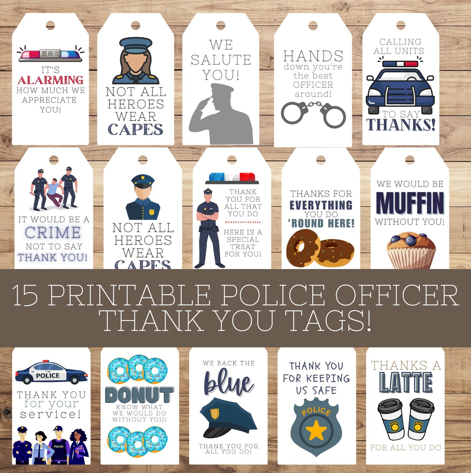 Police Officer Appreciation Tags Police Thank You Tags Printable Thank ...