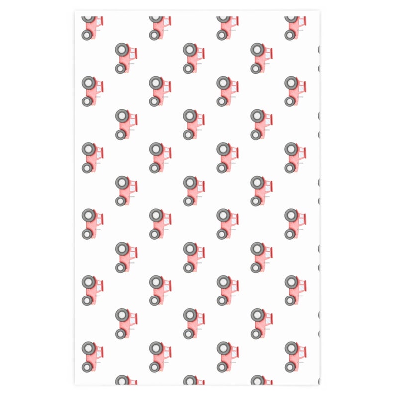 Tractor Wrapping Paper, Red Tractor Wrapping Paper, Red Tractor Gift ...
