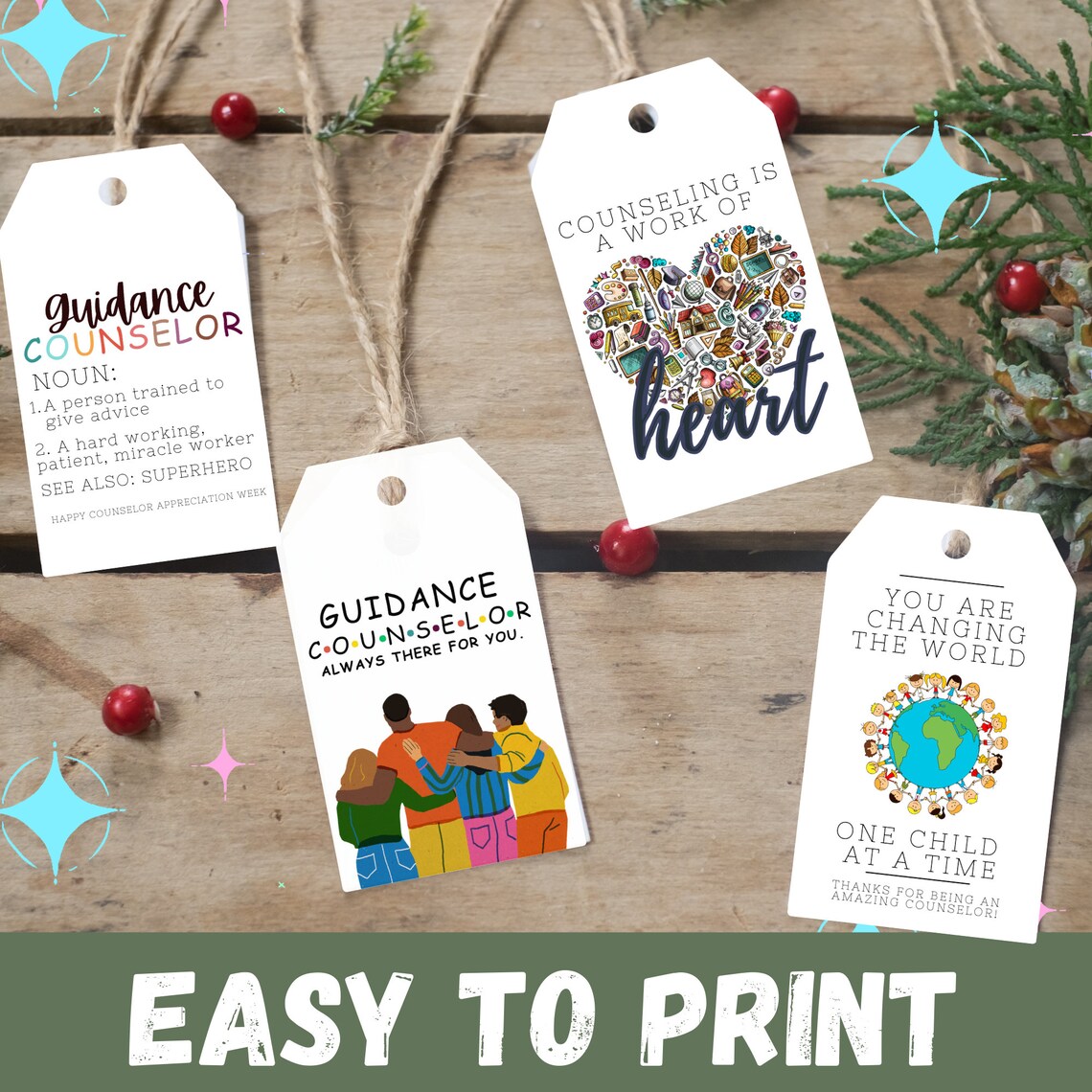 Counselor Appreciation Tags Guidance Counselor Thank You Tags Printable ...