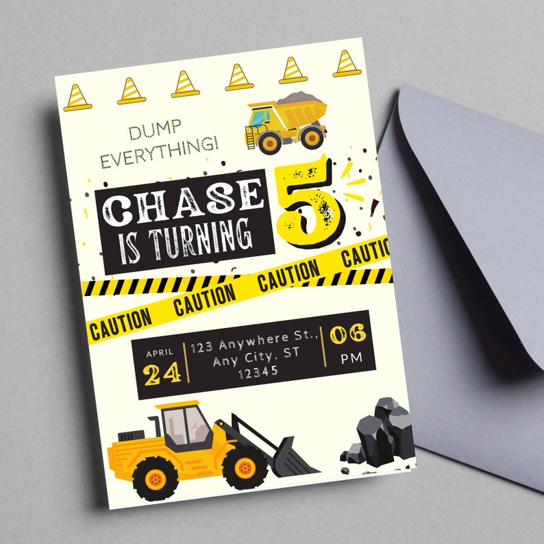 Editable Construction Invitation | Construction Invite Template ...