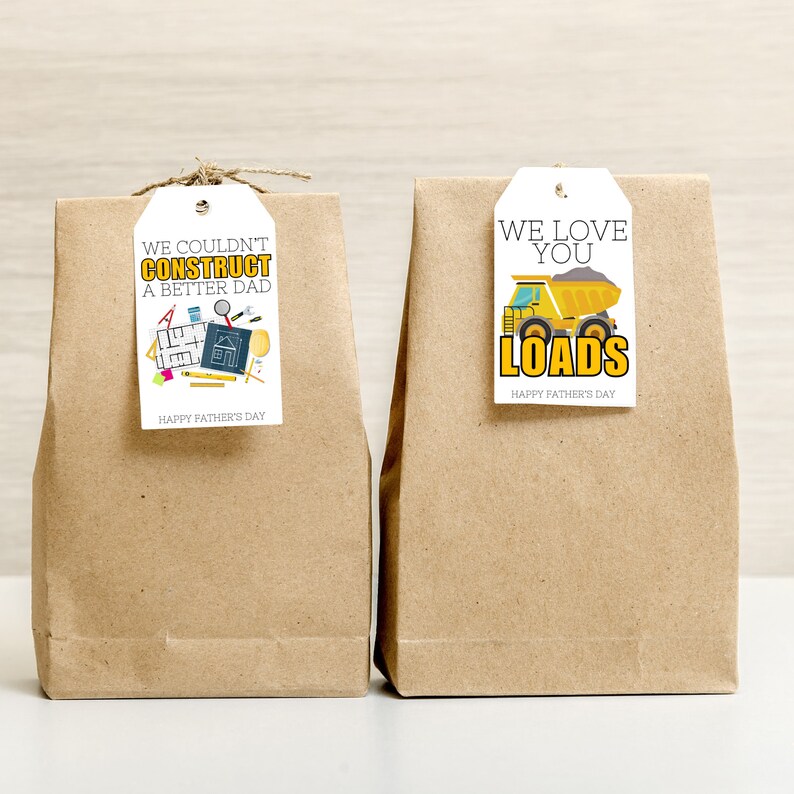 Father's Day Tags | Printable Construction Father's Day Tags | Father's ...