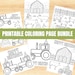 Farm Birthday Coloring Page Bundle, Birthday Coloring Page Bundle ...
