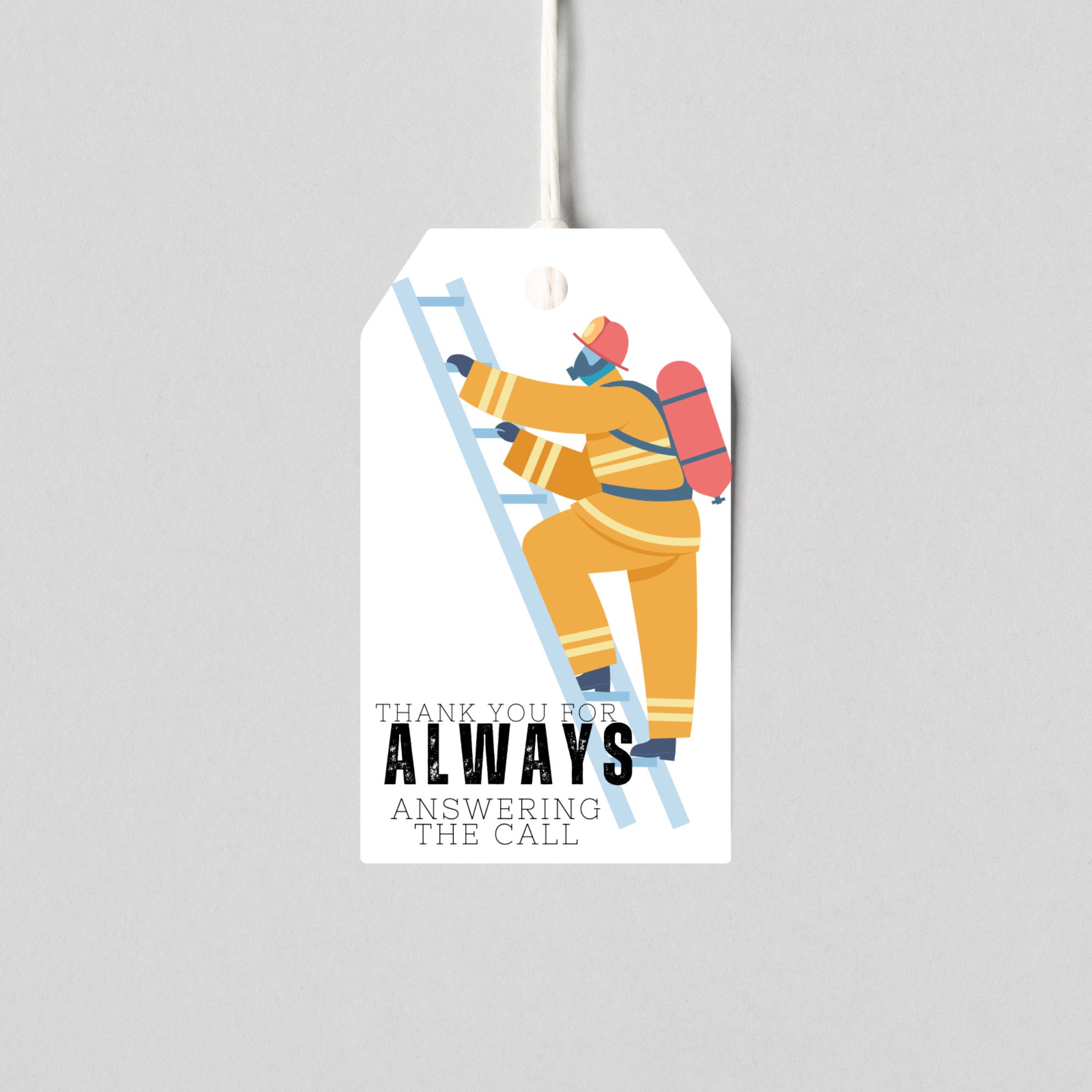 Firefighter Appreciation Tags | Firefighter Thank You Tags | Printable ...