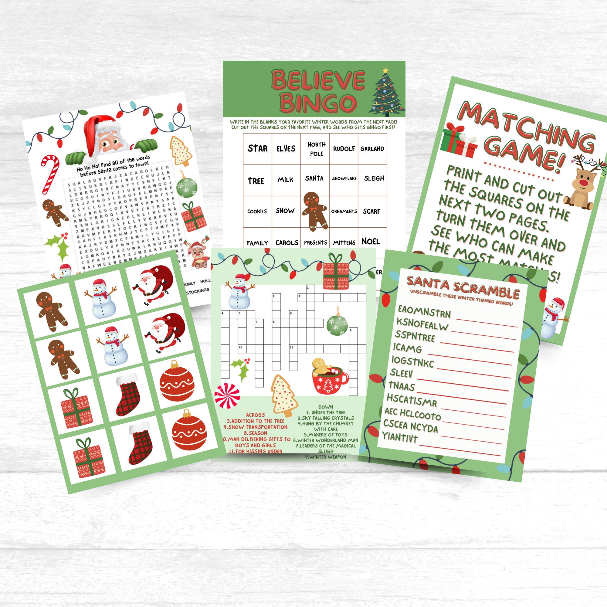 Christmas Activity Page Bundle, Holiday Activity Page Bundle, Printable ...