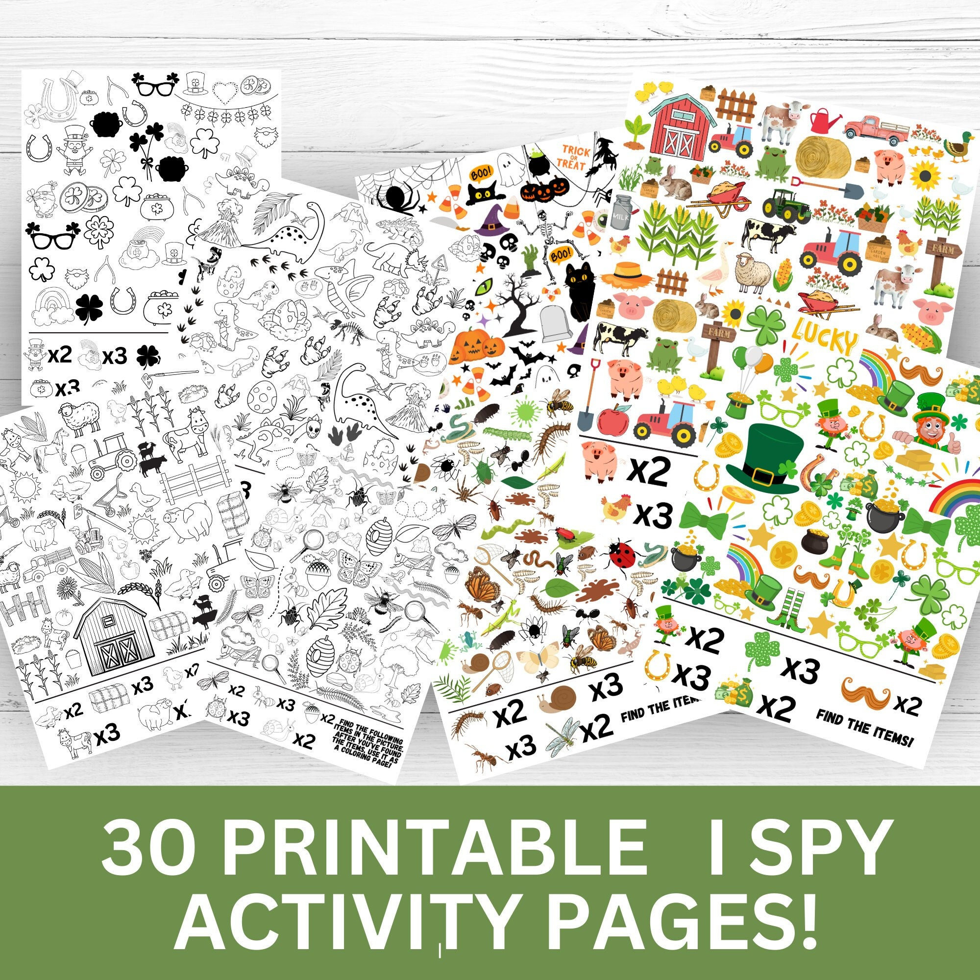 I Spy Printable Activity Page Bundle, Holiday Activity Page Bundle ...