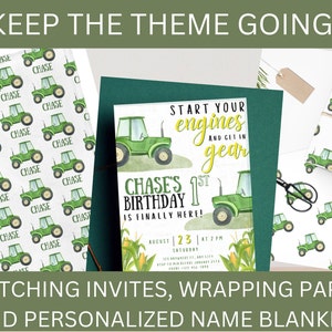 Editable Tractor Invitation | Farm Party Invitation | Canva Template ...