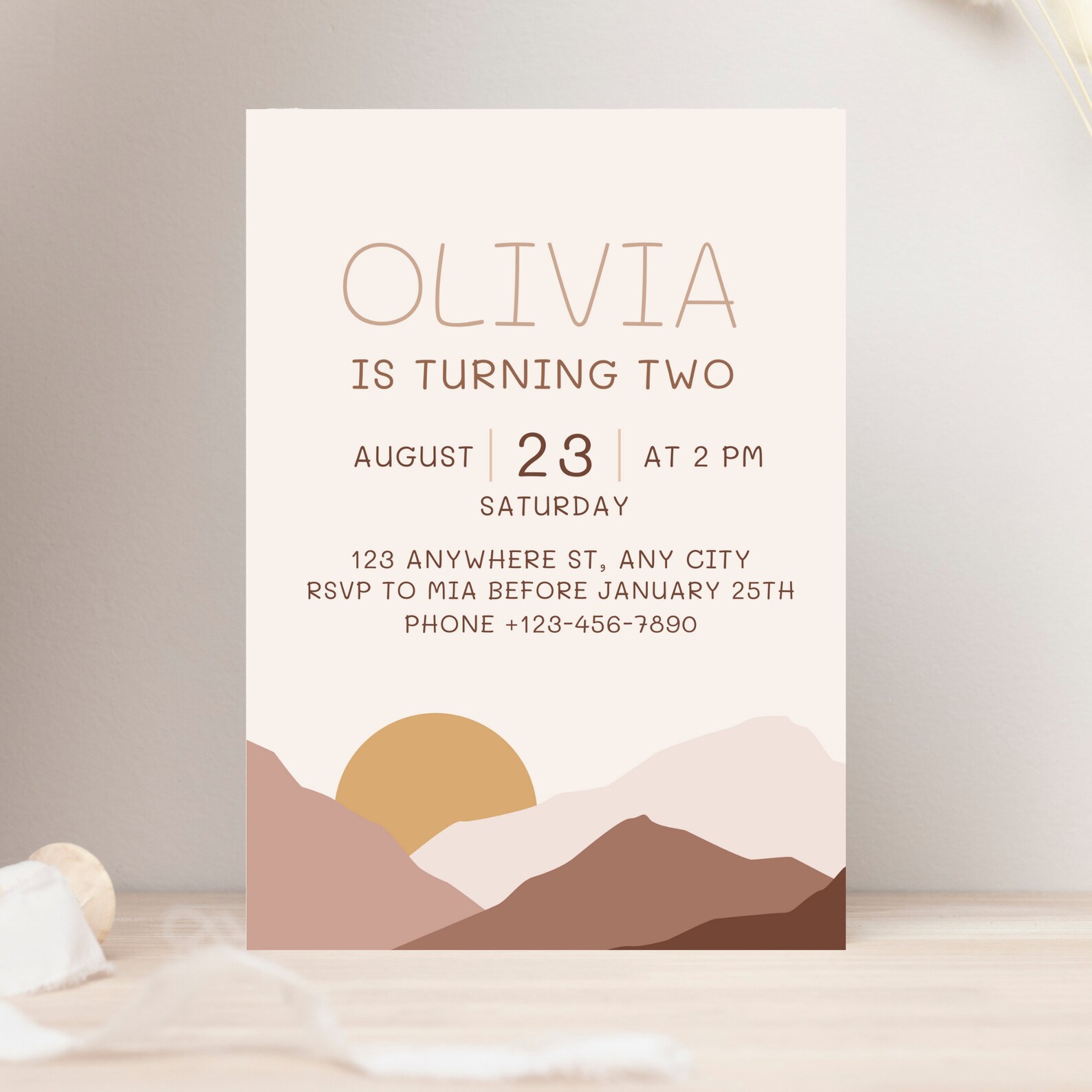 Boho Birthday Invitation | Editable Boho Party | Bohemian Invitation ...