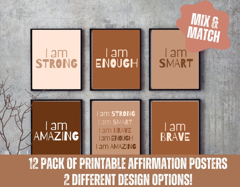 Kids Affirmation Cards | Kids Affirmation Poster Bundle | Affirmation ...