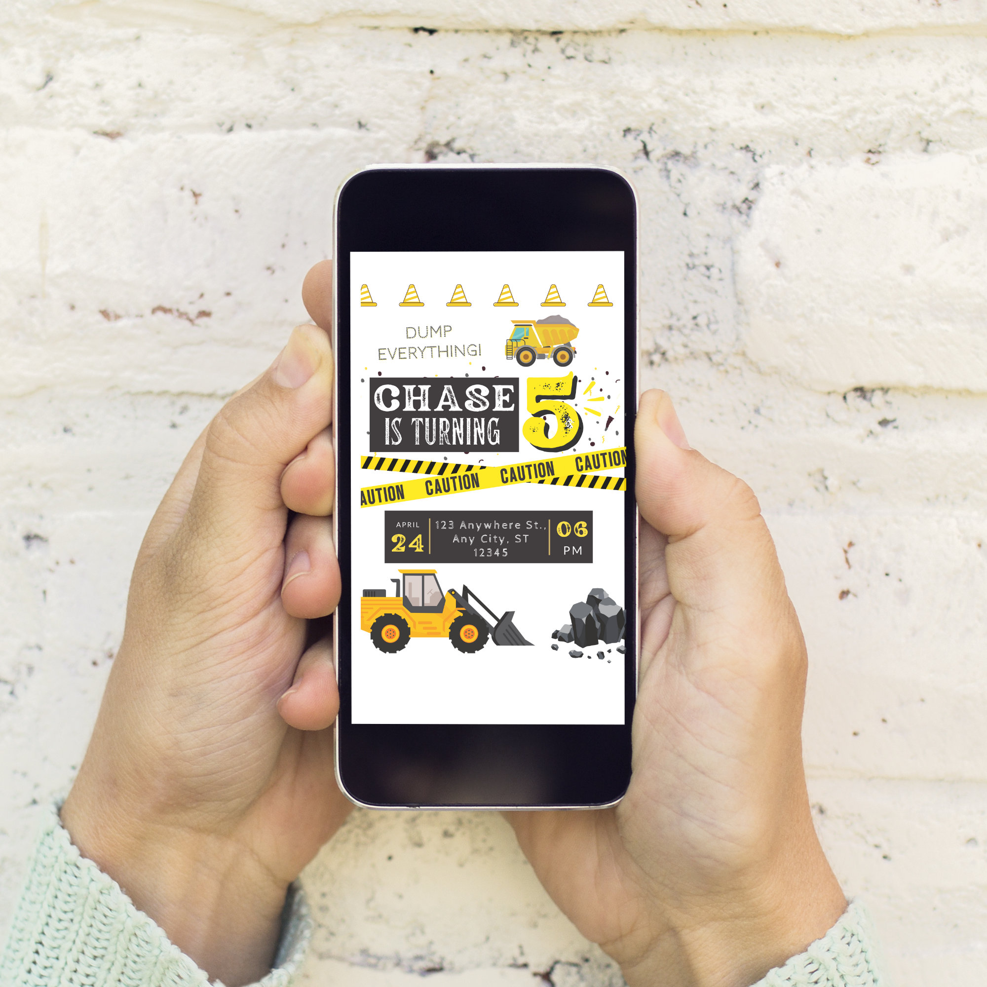 Editable Construction Invitation | Construction Invite Template ...