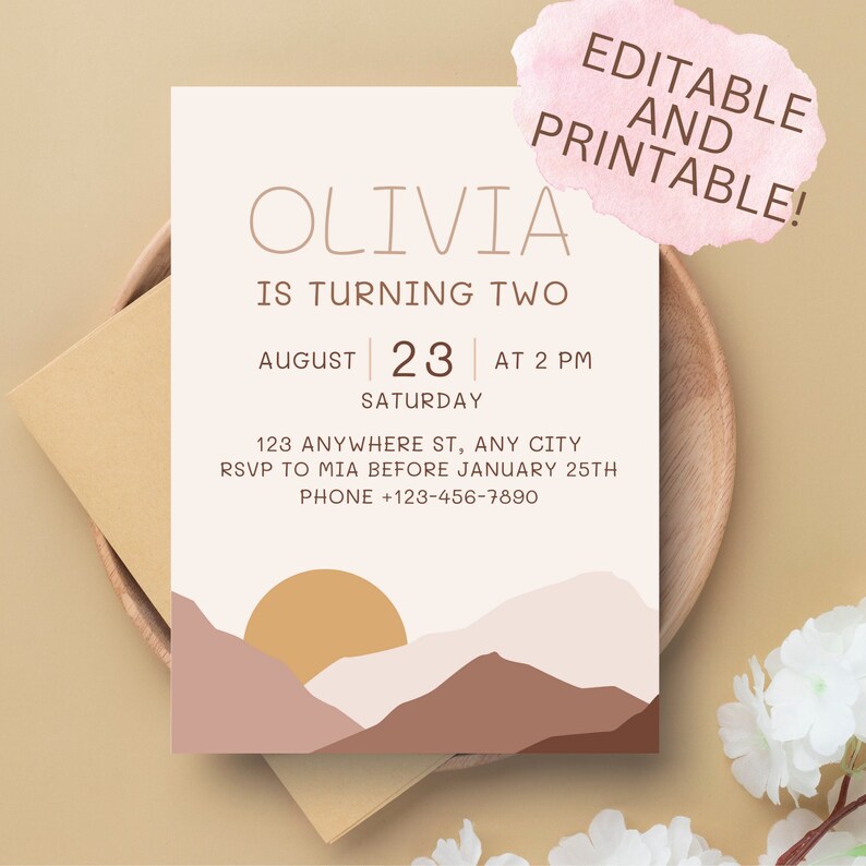 Boho Birthday Invitation | Editable Boho Party | Bohemian Invitation ...