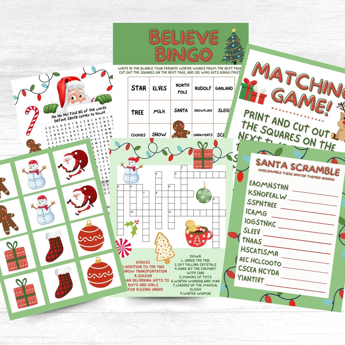 Christmas Activity Page Bundle, Holiday Activity Page Bundle, Printable ...