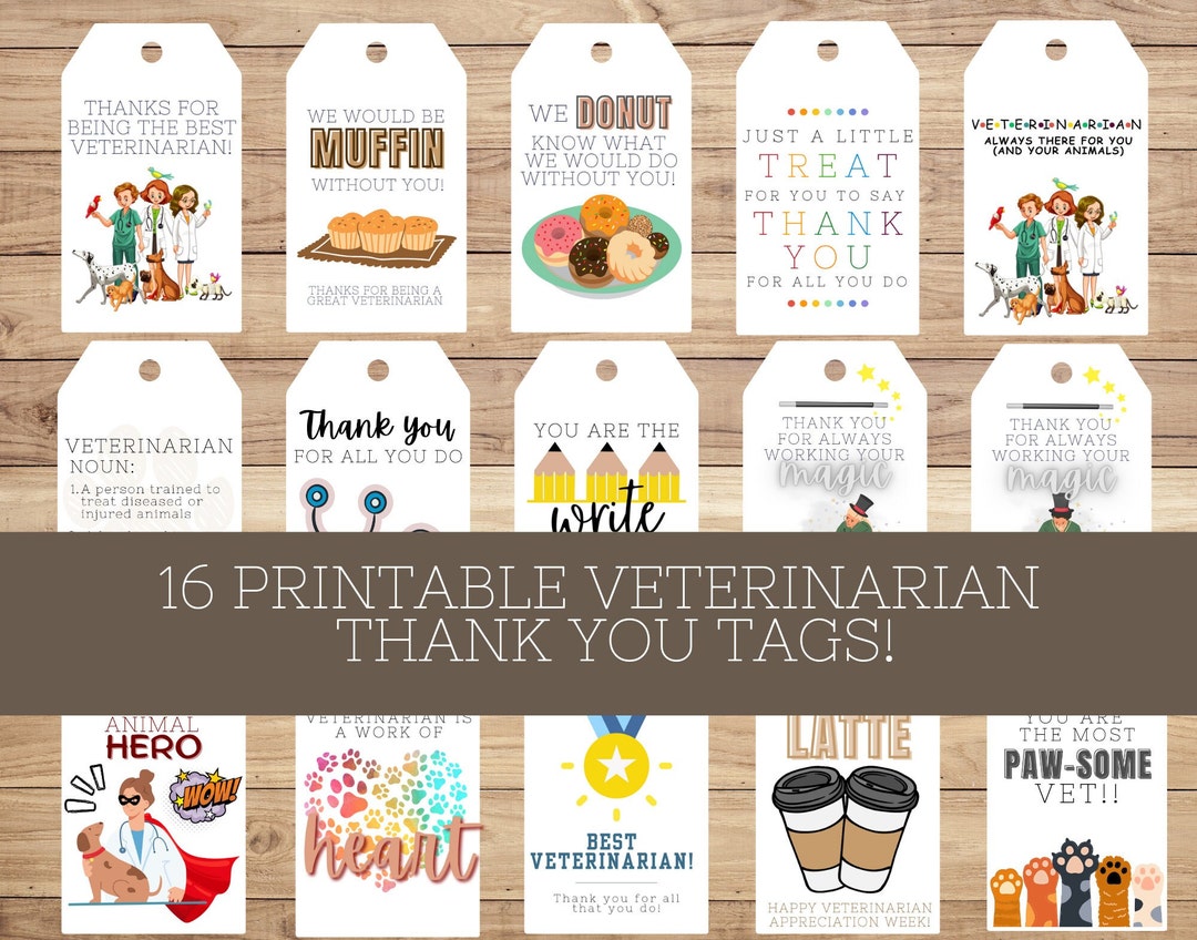Veterinarian Appreciation Tags | Veterinarian Thank You Tags ...