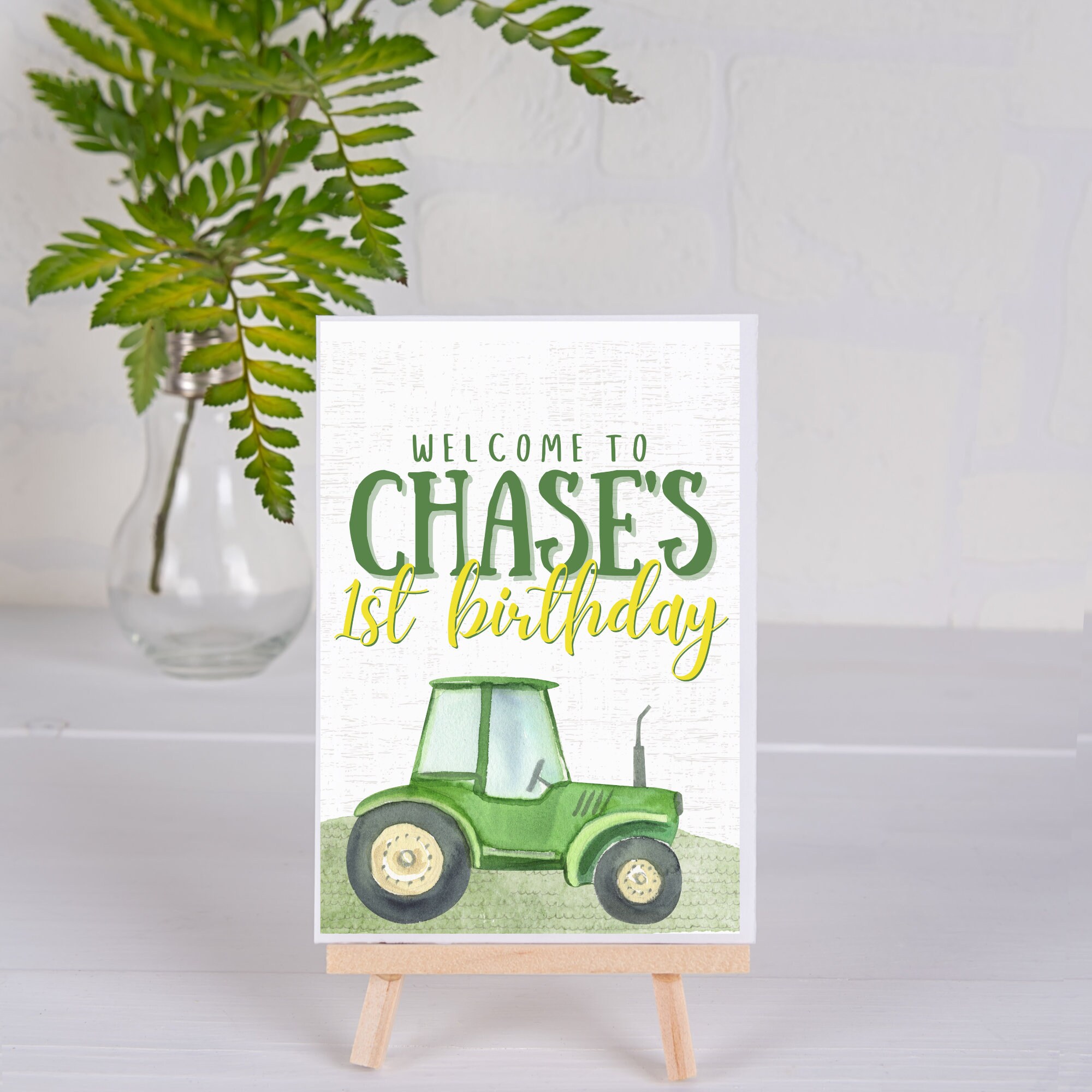 Editable Tractor Welcome Sign | Canva Template | Farmer Party Theme ...