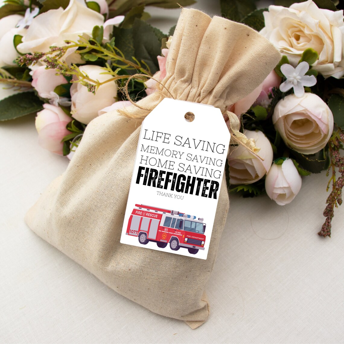Firefighter Appreciation Tags | Firefighter Thank You Tags | Printable ...