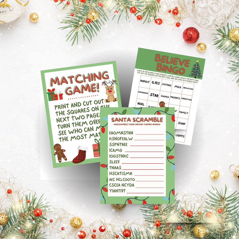Christmas Activity Page Bundle, Holiday Activity Page Bundle, Printable ...