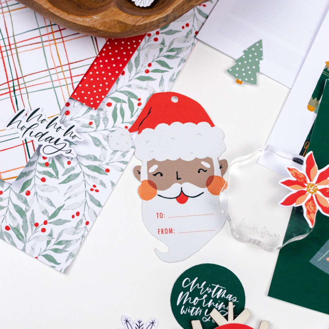 Merry Maker Digital Scrapbooking Kit, Paper Ephemera, Digital Gift Tags ...