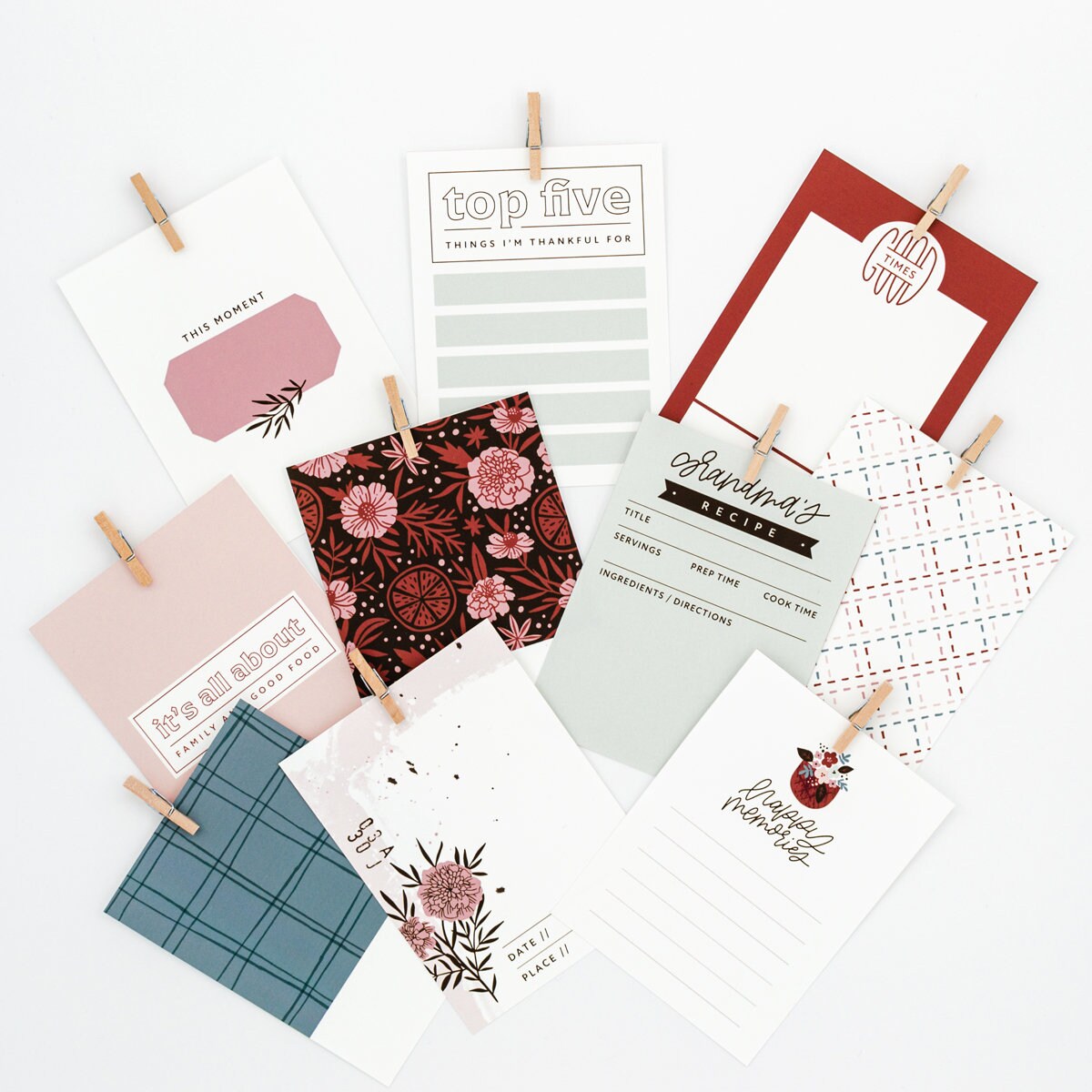 Good Times Scrapbooking Cards Thanksgiving Journaling Cards Digital ...