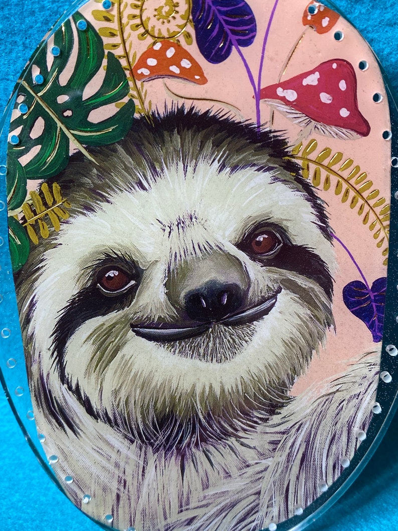 Cute Sloth With Flower Crown Pine Needle Basket Bottom Center Focal - Etsy