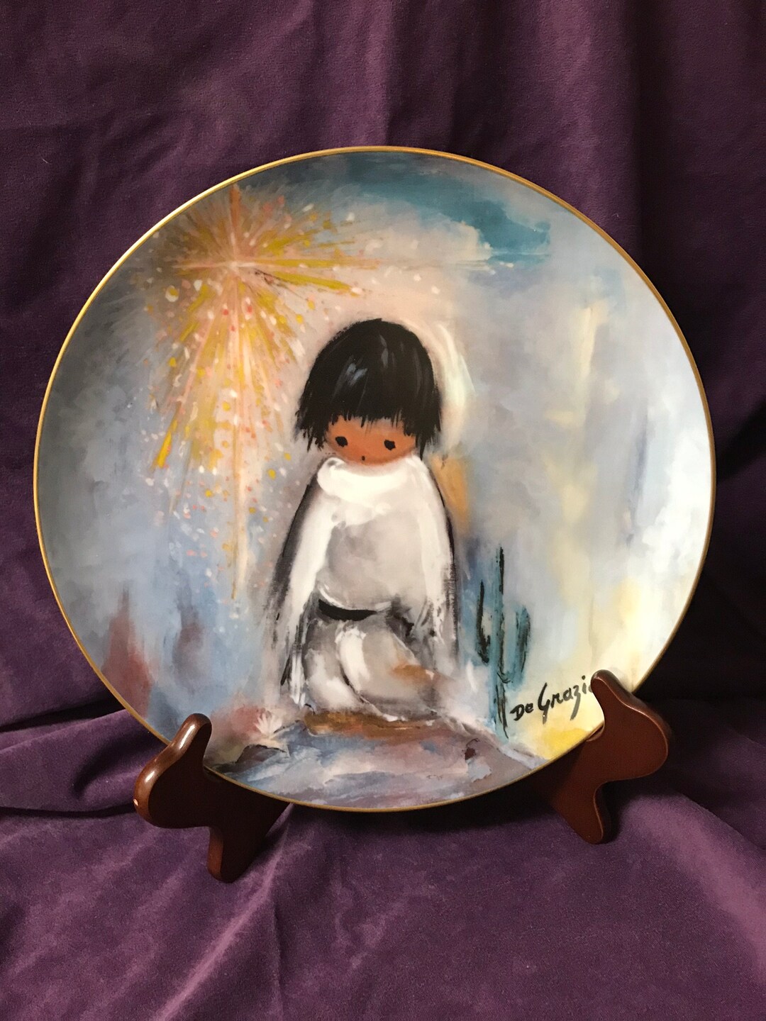 Degrazia Blue Boy Plate - Etsy