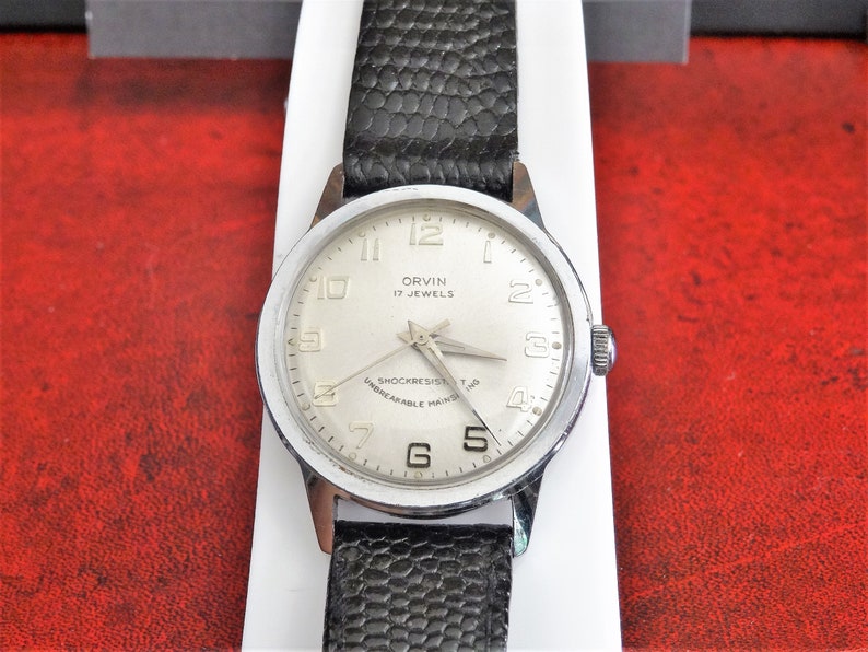 Vintage Orvin Hand Winding 17-jewels Waterproof Men's Watch W/ 16mm ...