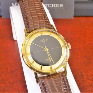 Vintage 1950's-1960's Eldor Geneve 20 Microns G.P. Cross-hair Dial 21-J ...