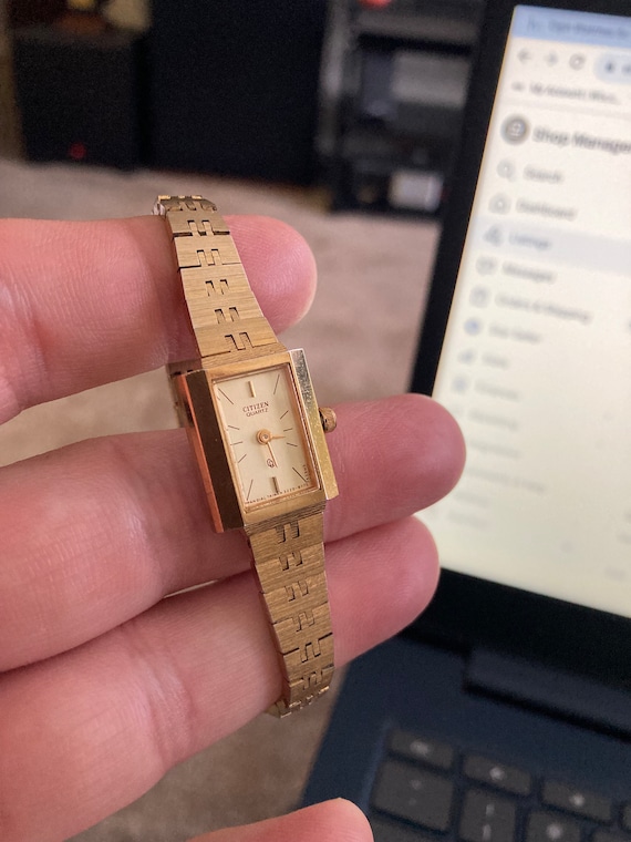 Retro 1988 Citizen Gold Tone Quartz Ladies Watch w/ 9… - Gem