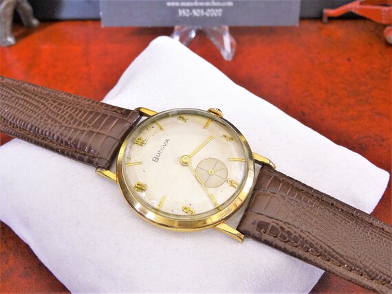 Vintage 1956 Bulova 10K Rolled Gold Plate Men's Watch… - Gem
