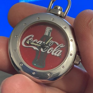 Retro 1999 Coca-cola Quartz Pocket Watch - Etsy