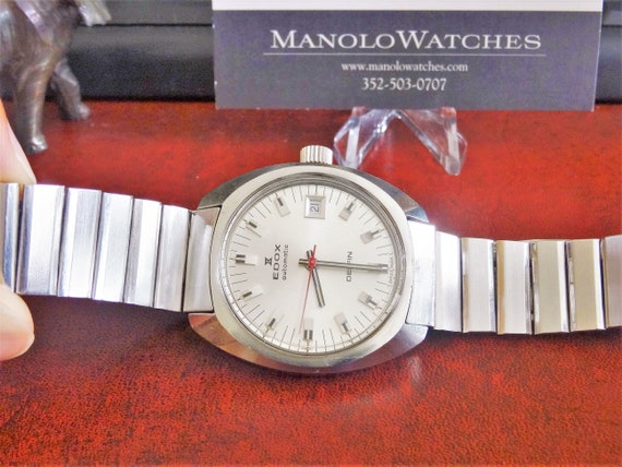 Vintage 1970s Edox Delfin Automatic Men's Watch, Stai… - Gem