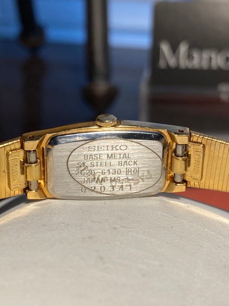 Retro Feb-1990 NOS Seiko 2E20-6130 Gold Tone Base Metal St. Steel Back ...