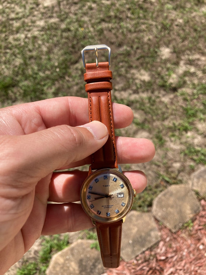 Vintage 1975 Timex Automatic Water Resistant Date Men's Watch W/ 18mm ...