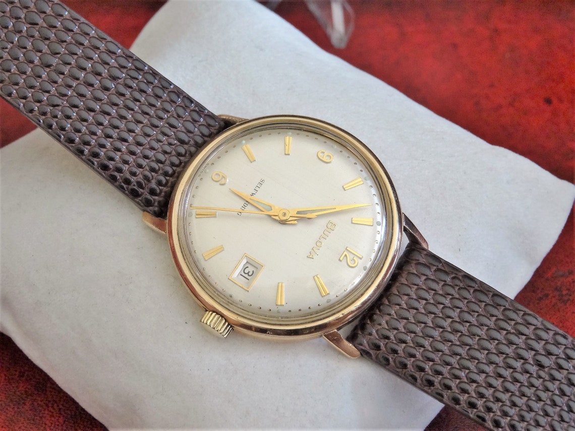 Vintage 1961 Bulova 10K R.G.P. Self Winding Swiss Men's - Etsy