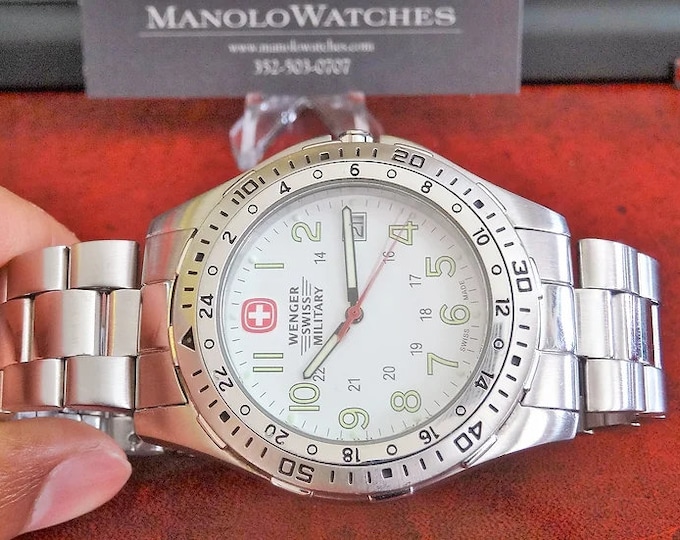 Wenger SAK Design Swiss Army Style 1990s Gold Quartz Watch - Gold Bezel ...